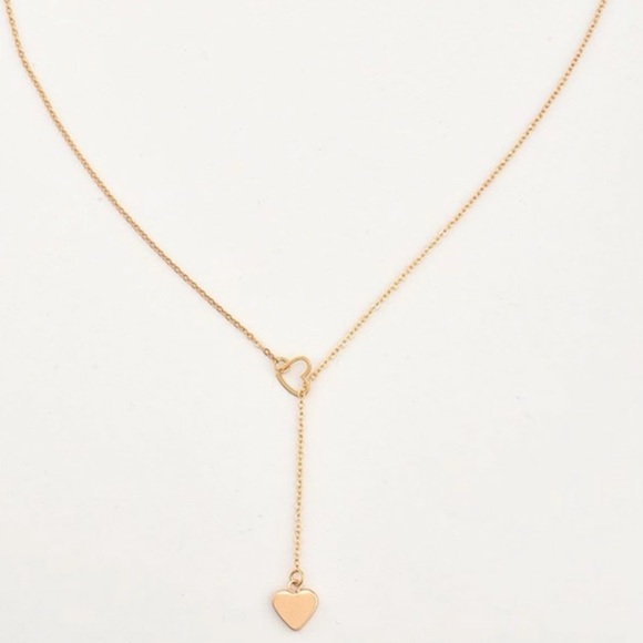 Jewelry | Gold Heart Dangle Necklace | Poshmark